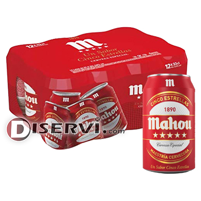 Cerveza lata roja "MAHOU" 5ª 0.33L Caja 24 und. - Diservi.com ...
