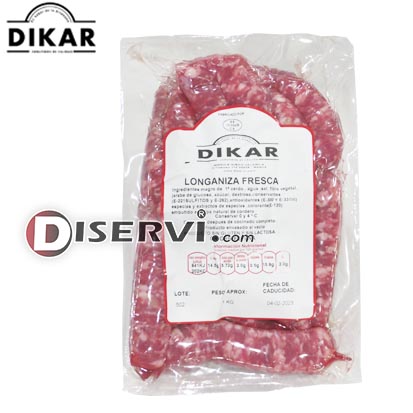 DIKAR Longaniza fresca bolsa 1kg - Diservi.com | Distribuciones y servicio